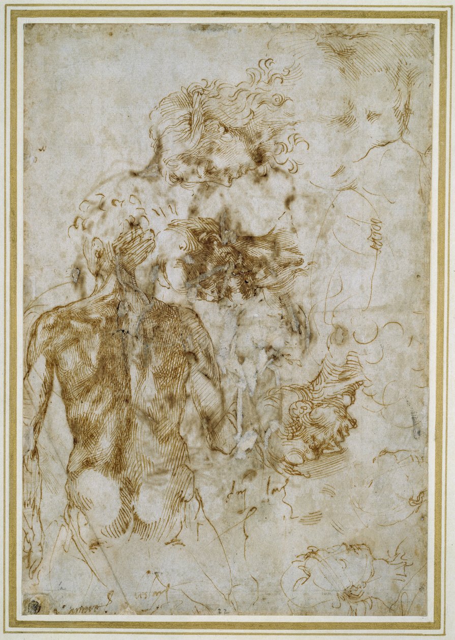 Verschiedene Figurenstudien von Michelangelo Buonarroti
